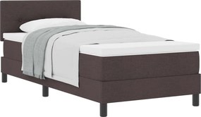 Postel s boxspringem s čelo Tmavě hnědá 90 x 200 cm textil 3338660