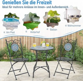Costway Sada 2 skládacích židlí. Elegantní sada jídelních židlí s pevným kovovým