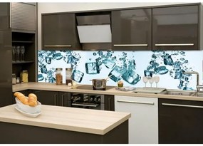 DIMEX | Fototapeta do kuchyně Ledové kostky KI-260-002 | 260 x 60 cm | modrá