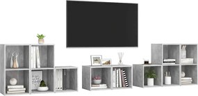 8dílný set TV skříněk betonově šedý kompozitní dřevo 3080064