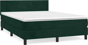 Box spring postel s matrací tmavě zelená 140x200 cm samet 3141188