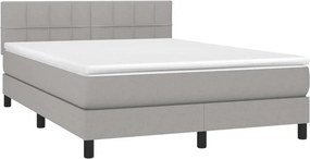 Box spring postel s matrací světle šedá 140 x 200 cm textil 3140057