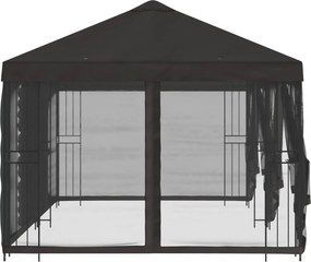 Altán s bočními stěnami 6 x 3 m Antracitová Polyester a ocel 3375996