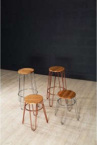 Stolička z jilmového dřeva ve stříbrné barvě/v přírodní barvě District – Premier Housewares