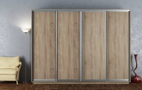 VerDesign LUNATA š300/v220 čtyřdveřová šatní skříň, dub sonoma