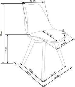 Jídelní židle Trinidad, čirá / bílá