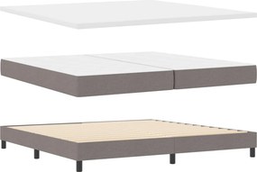 Postel s boxspringem s čelo Taupe 200 x 200 cm textil 3338717