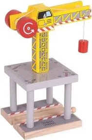 Bigjigs Rail Velký jeřáb žlutý / od 3 let