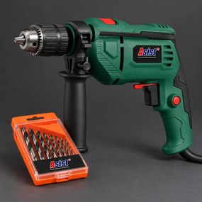 Asist AE1P65DN-1-SAD Příklepová vrtačka 650 W + sada vrtáků