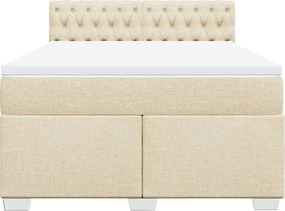 Box spring postel s matrací krémová 160x200 cm textil 3285951