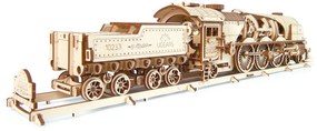 Ugears 3D dřevěné mechanické puzzle V-Express parní lokomotiva 4-6-2 s tendrem