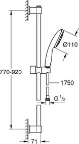 Grohe Vitalio Start - Set sprchové hlavice tyče a hadice chrom