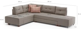 Hanah Home Rozkládací rohová pohovka MANAMA béžová levý roh 825BLC2543