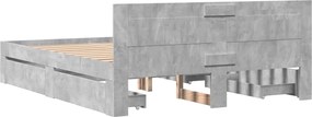 Rám postele s čelem betonově šedý 160 x 200 cm kompozitní dřevo 3295551