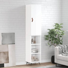 Skříň highboard bílá s vysokým leskem 34,5x34x180 cm kompozit
