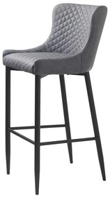 Šedá barová židle z imitace kůže (výška sedáku 77 cm) Ottowa – Unique Furniture