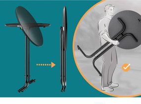 Cateringový skládací barový stůl Ofelie 70 cm šedý