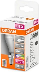 LED žárovka E14 OSRAM STAR+ CL P 4,9W (40W) s dálkovým ovladačem RGBW (teplá bílá 2700K) stmívatelná