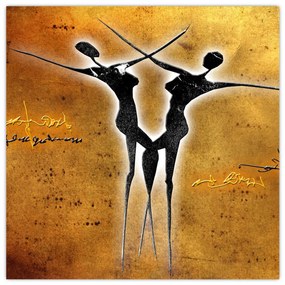 Obraz malby tanečního páru (30x30 cm)