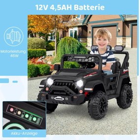 Costway Dětské elektrické auto s 2,4 G dálkovým ovládáním a USB a – černý