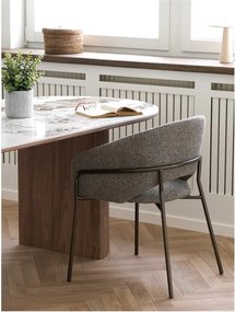 Šedé ocelové jídelní křeslo s područkami Costa – House Nordic