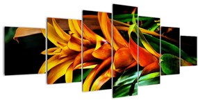 Obraz oranžové kytice (210x100 cm)