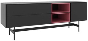 OnaDnes -20% Take Me Home Černo růžový dubový TV stolek Maya 180 x 50 cm
