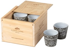 OnaDnes -20% Dřevěný box s 8 šedými šálky na espresso COSTA NOVA GRESPRESSO ECO GRES 0,1 l