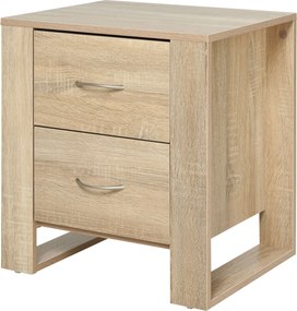 Noční stolek HOMCOM se zásuvkami a moderním stylem pro ložnici a obývací pokoj 48x39x54 cm Přirozený | Aosom