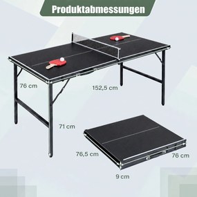 Costway Skládací stůl na stolní tenis se sítí a 2 pálkami a míčky Mini na stolní