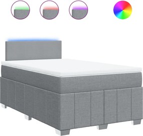 Box spring postel s matrací světle šedá 120x190 cm textil 3289300