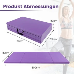 Costway 300 x 117 x 5 cm měkká podlahová rohož z umělé kůže s uchy