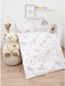 MK Lůžkoviny Bavlněné povlečení Renforcé do postýlky - Unicorn 100 × 135 cm, 40 x 60 cm