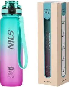 NILS Camp NCD04 Tritanová láhev na pití 950 ml zeleno-růžová