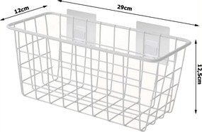 Verk Group Závěsný koš kovový organizér závěsná police bílá silná