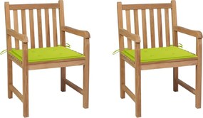 vidaXL Zahradní židle 2 ks podušky masivní teakové dřevo [3062731] Barva: krémová