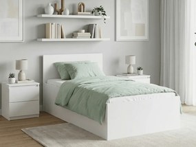Postel SOFIA 90 x 200 cm, bílá Matrace: Matrace Coco Maxi 20 cm, Rošt: S laťkovým roštem
