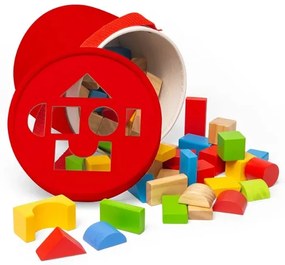 Bigjigs Toys První dřevěné kostky a vkládačka v bubínku