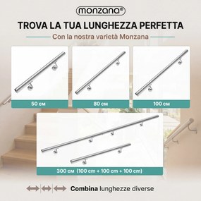 Monzana Zábradlí nerezová ocel 4,2 × 50 cm