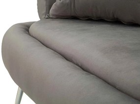 Designová pohovka Harmony 133 cm šedá / stříbrná