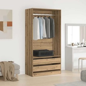 Šatní skříň dub artisan 100 x 50 x 200 cm kompozitní dřevo 3318627