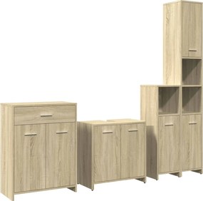 4dílný set koupelnového nábytku dub sonoma kompozitní dřevo 3325044