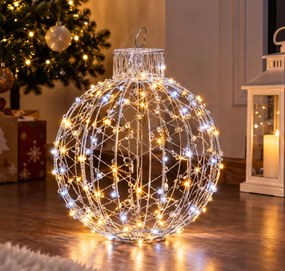 Kovová LED vánoční koule 120 LED 30 cm