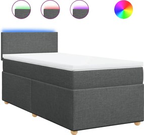 Box spring postel s matrací tmavě šedá 90x190 cm textil 3288829