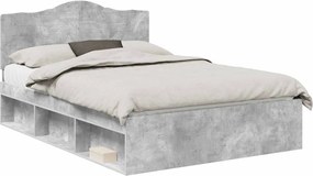 Rám postele s čelo Beton 140 x 200 cm Masivní borové dřevo 3413302