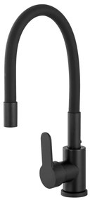 Gamma Flex 2000, stojánková dřezová baterie s flexibilním ramenem, černá matná, GMA-BFX-2000BK