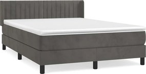 Box spring postel s matrací tmavě šedý 140 x 190 cm samet 3131076