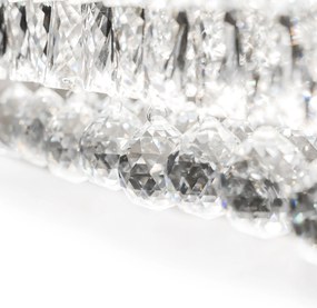 Toolight, Křišťálové závěsné stropní svítidlo LED 102W + dálkové ovládání APP417-CP, chromová, OSW-65015