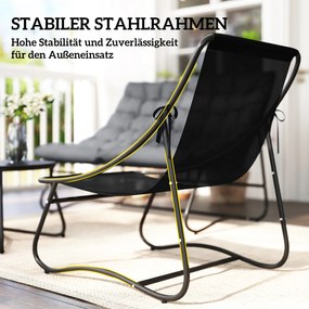 4-Sitzer Gartenmöbel-Set, 2 Stühle, 1 Doppel-Sofa, 1 Tisch, dicke Kissen, Stahlrahmen, für Terrasse, Grau
