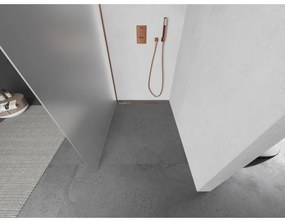 Mexen Kioto L, sprchová zástěna Walk-In 70 x 200 cm, 8mm sklo námraza, růžové zlato profil, 800-070-103-60-30